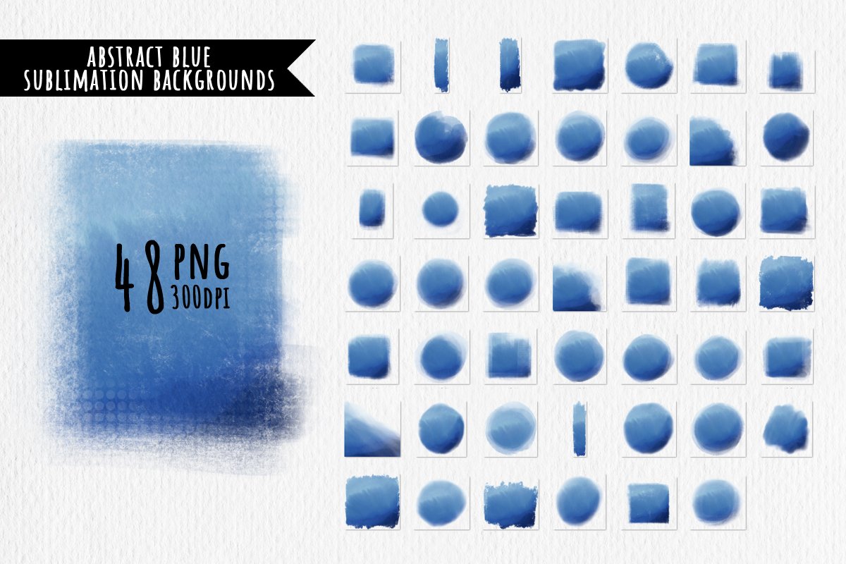 48 Abstract Blue Shapes Sublimation Textured Backgrounds
