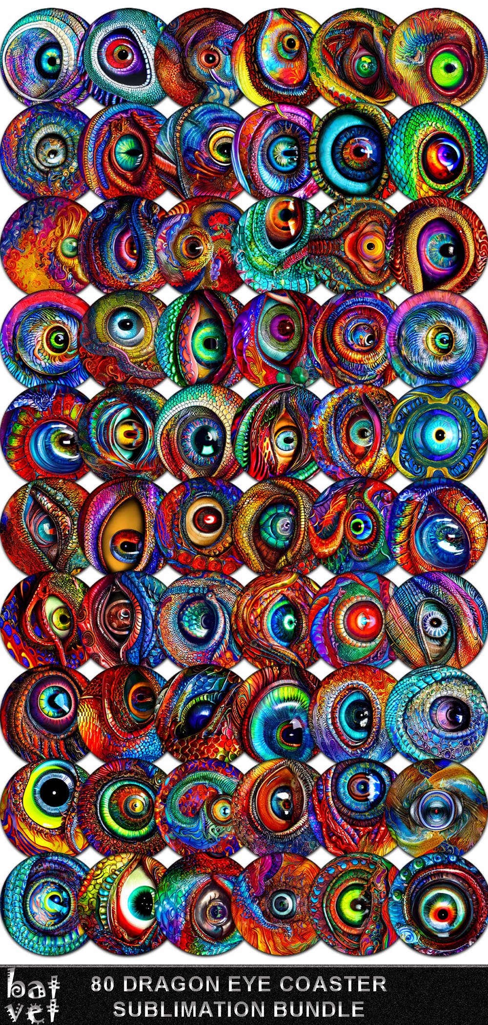 Dragon Eye Coaster Sublimation Bundle | Huge Bundle