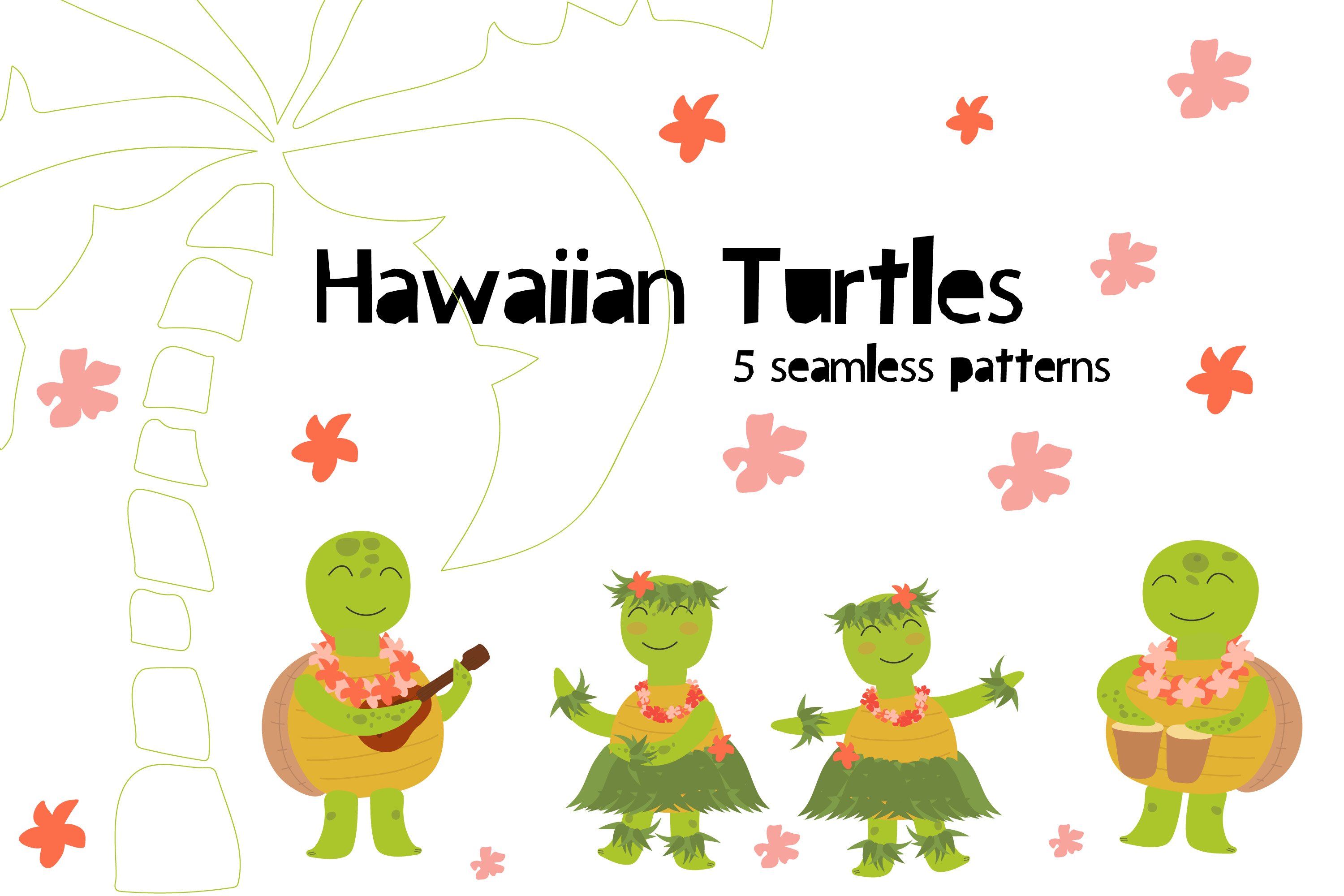 Hawaiian Turtles Digital Paper