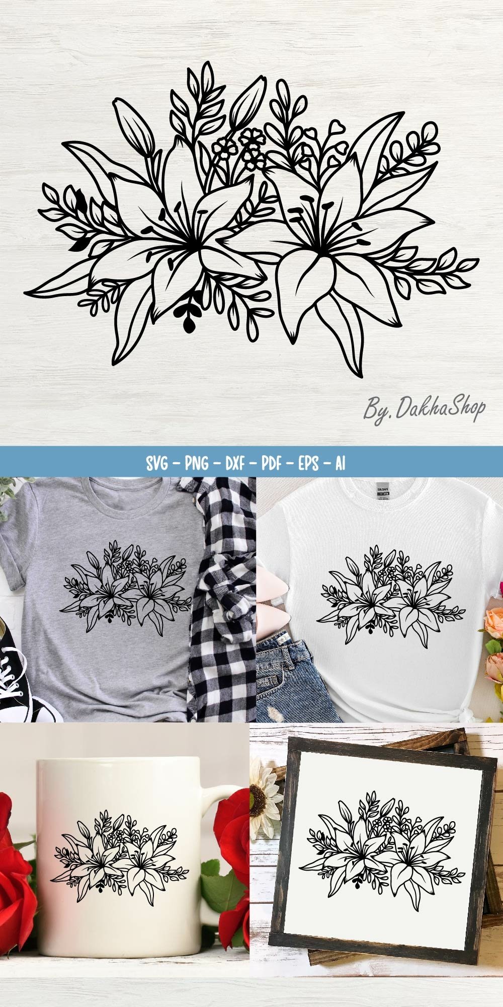 Lily Svg, Lily Flower Svg, Flower Svg Bundle. (4288506)