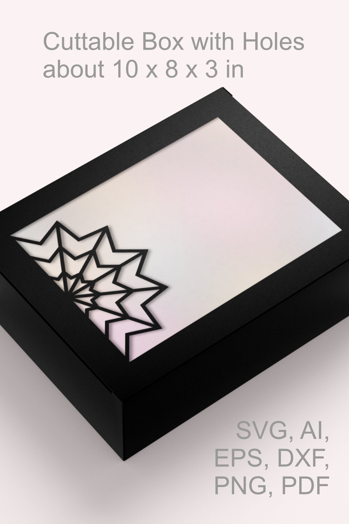 Geometric Web Wide Window Rectangular Favor Box Papercut SVG