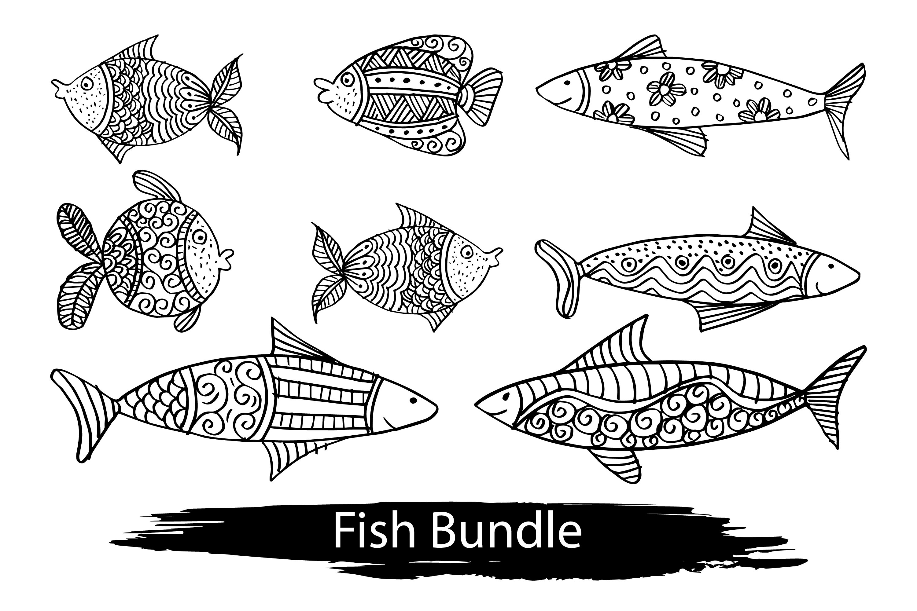 Set of decorative fish