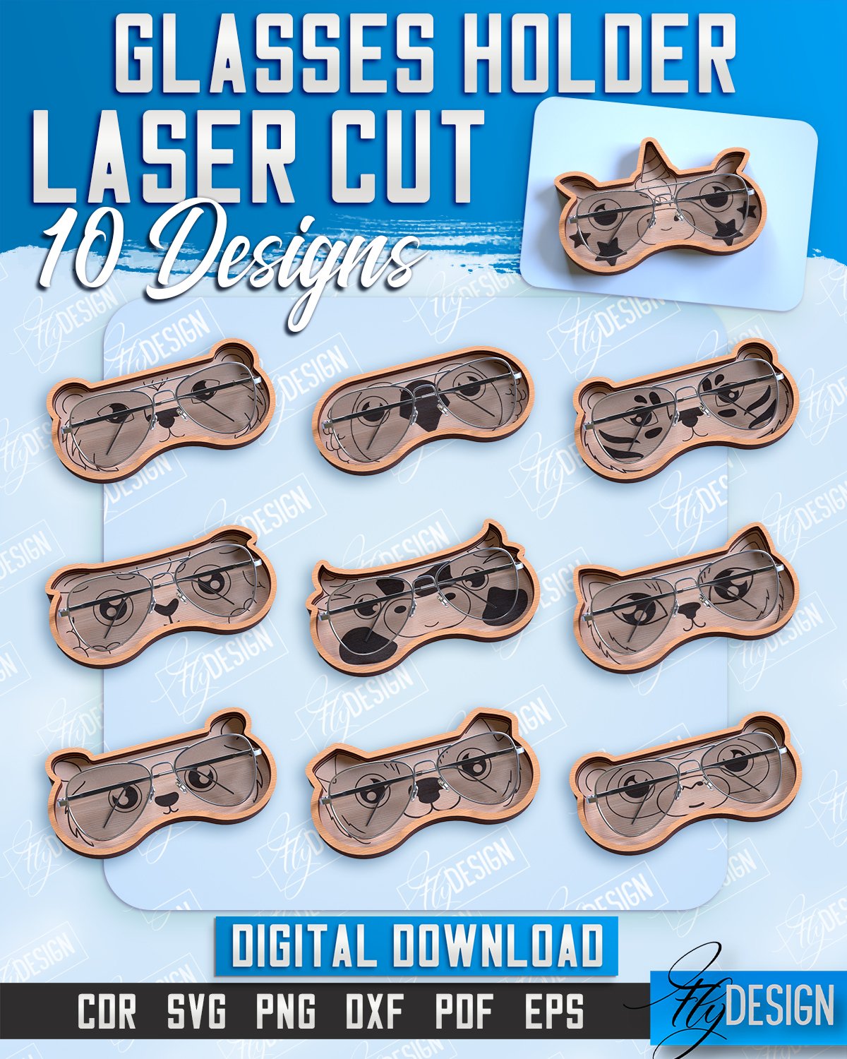 Glasses Holder Laser Cut|Animal Glasses Holder|Eyeglass Tray