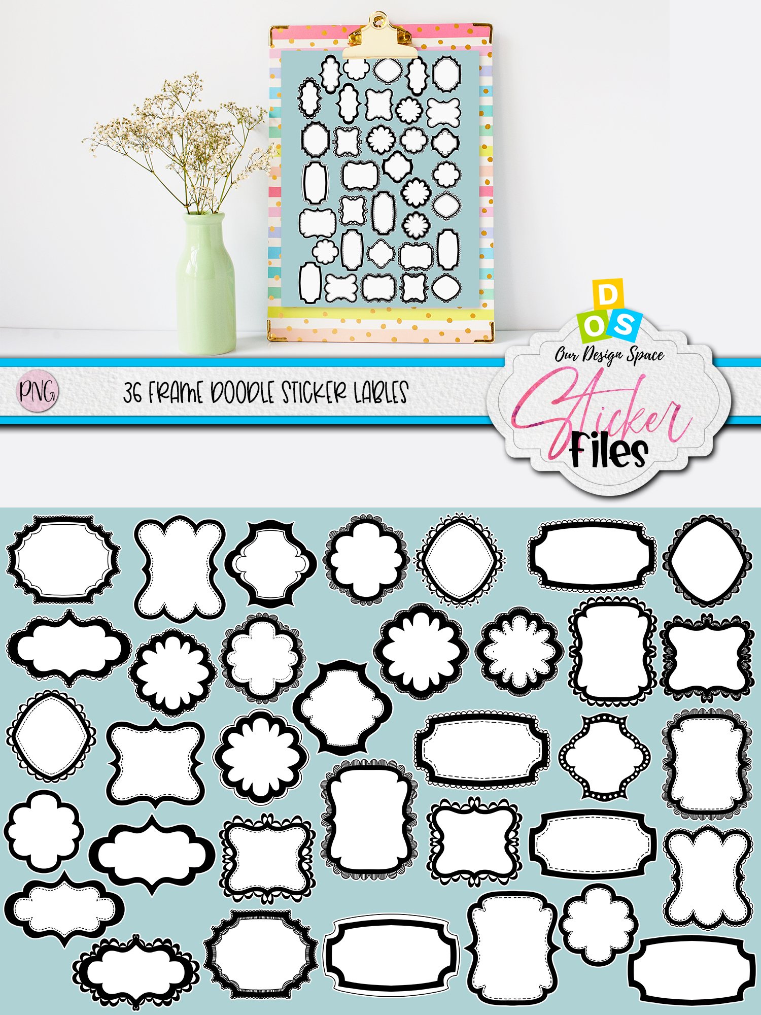 Frame Doodle Sticker Lables