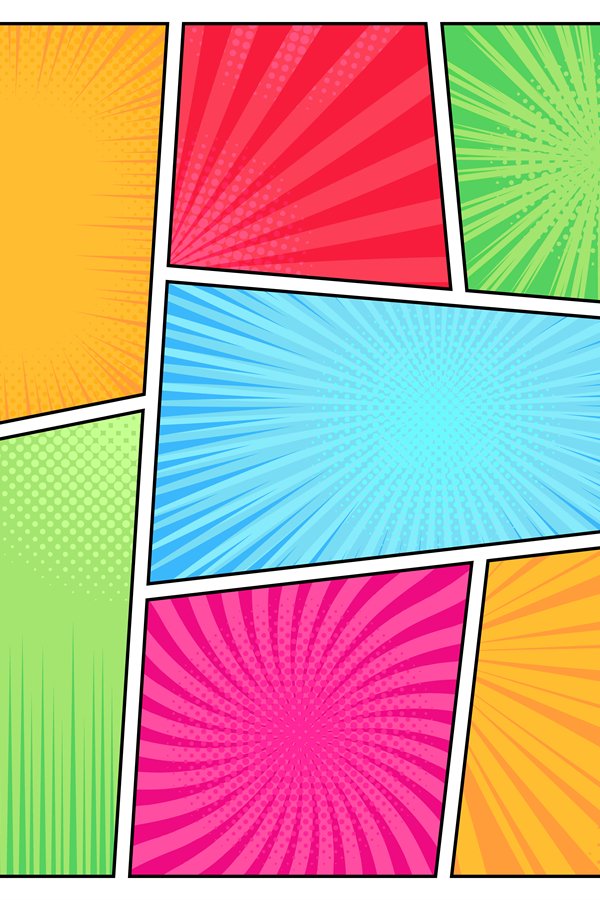 Comic book frames. Cartoon fun bright superhero comics style