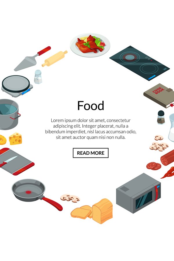 Vector cooking food isometric (829088)
