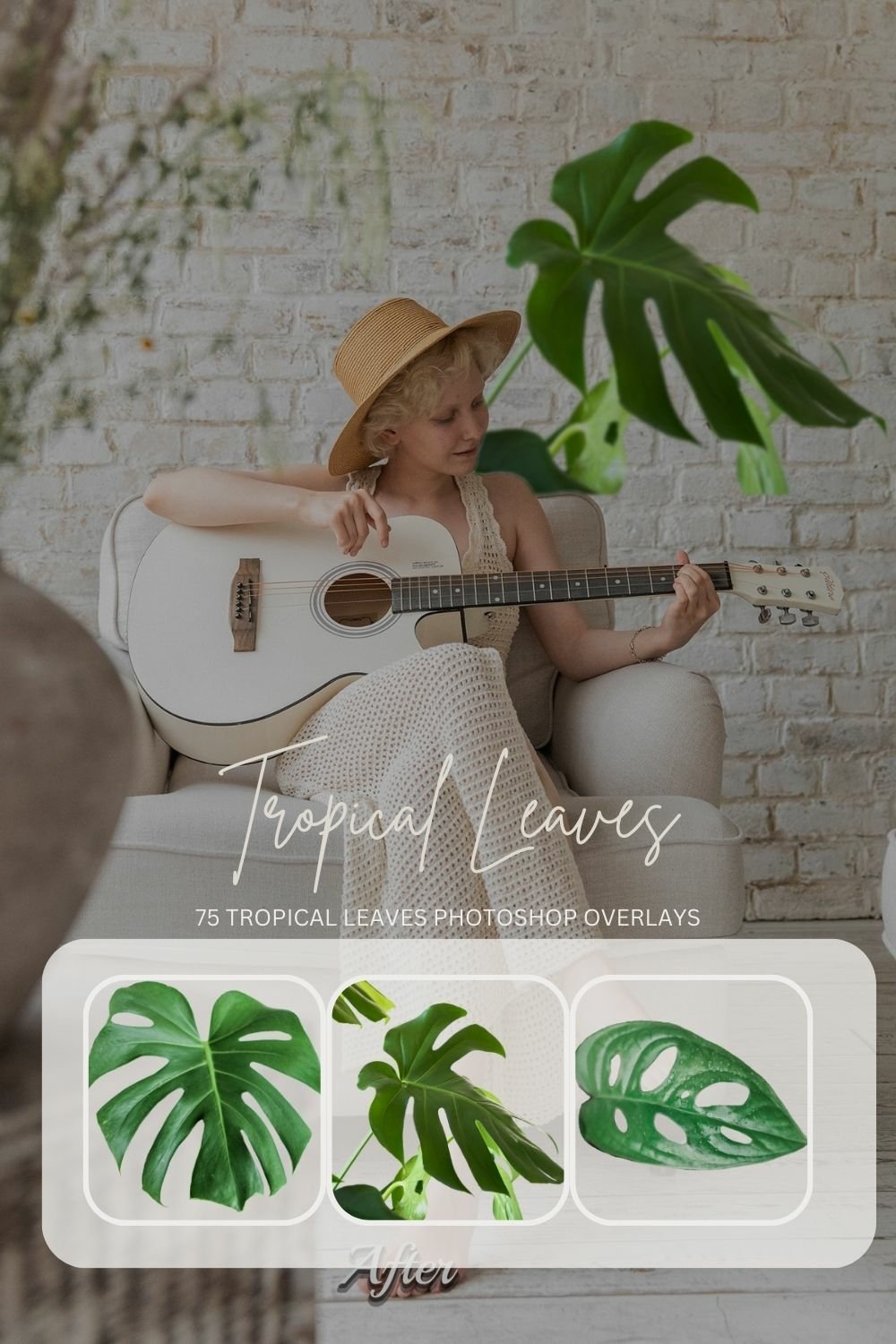 75 Tropical Leaves Overlays for Photoshop