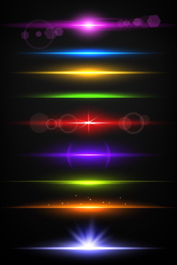 Shiny neon lines. Borders with glow effect abstract flash li