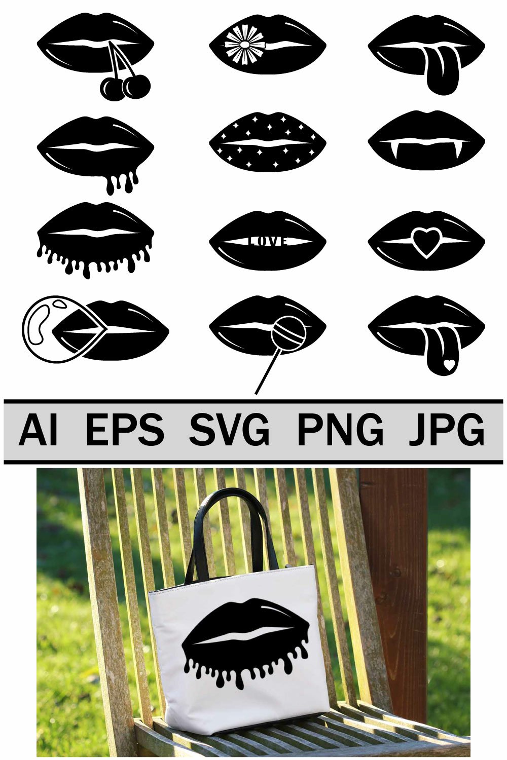 Women's Lips for Svg Print, Svg Kiss, svg (1953716)