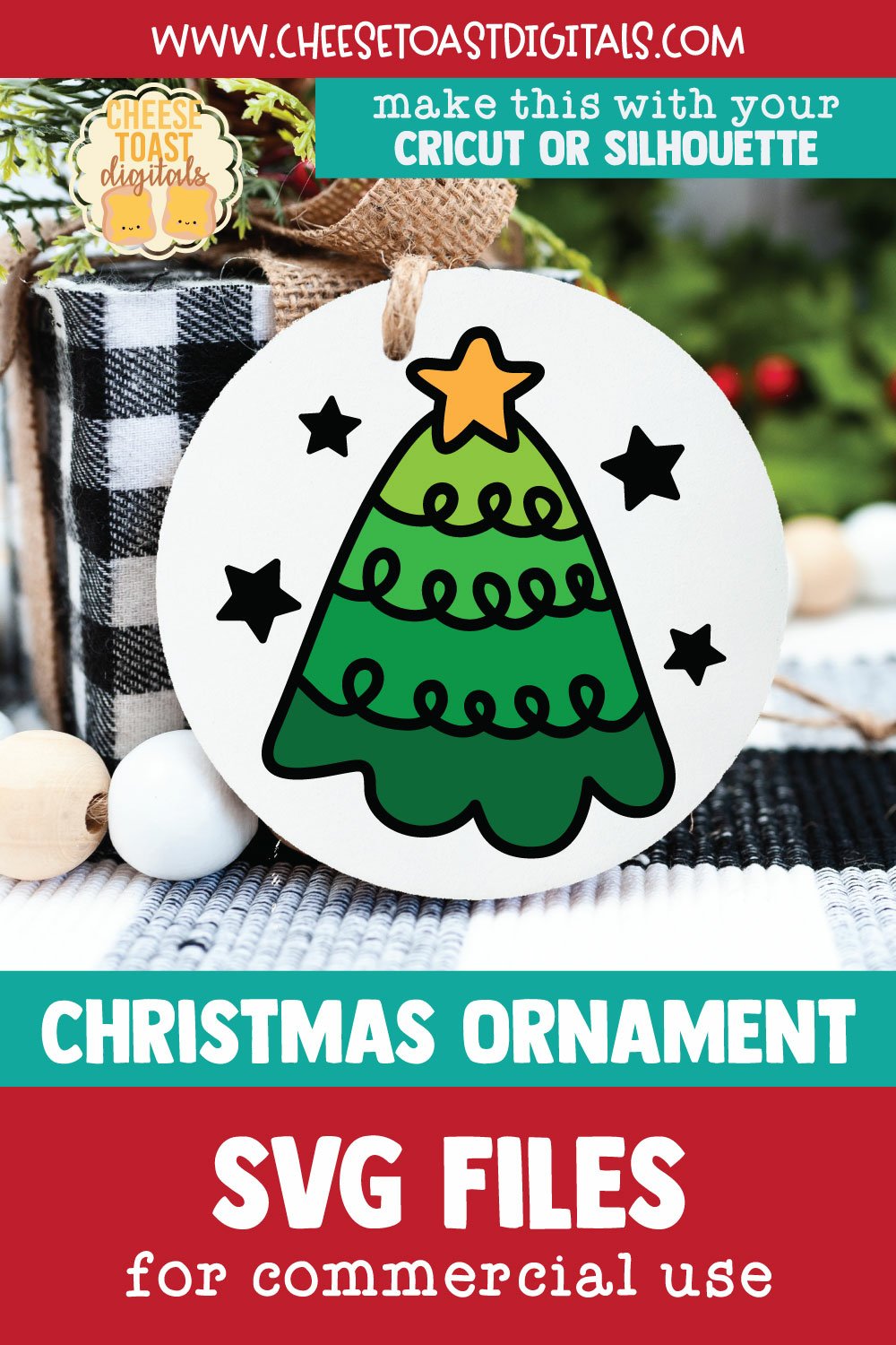Christmas Tree Ornament SVG | Christmas Round Ornaments