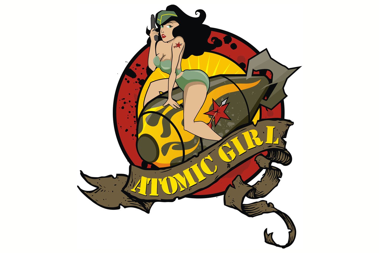 Atomic Girl Vector Illustration