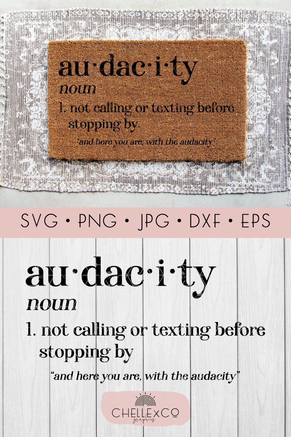 Audacity Definition Door Mat SVG PNG EPS DXF JPG Audacity Definition Door Mat SVG PNG EPS DXF JPG