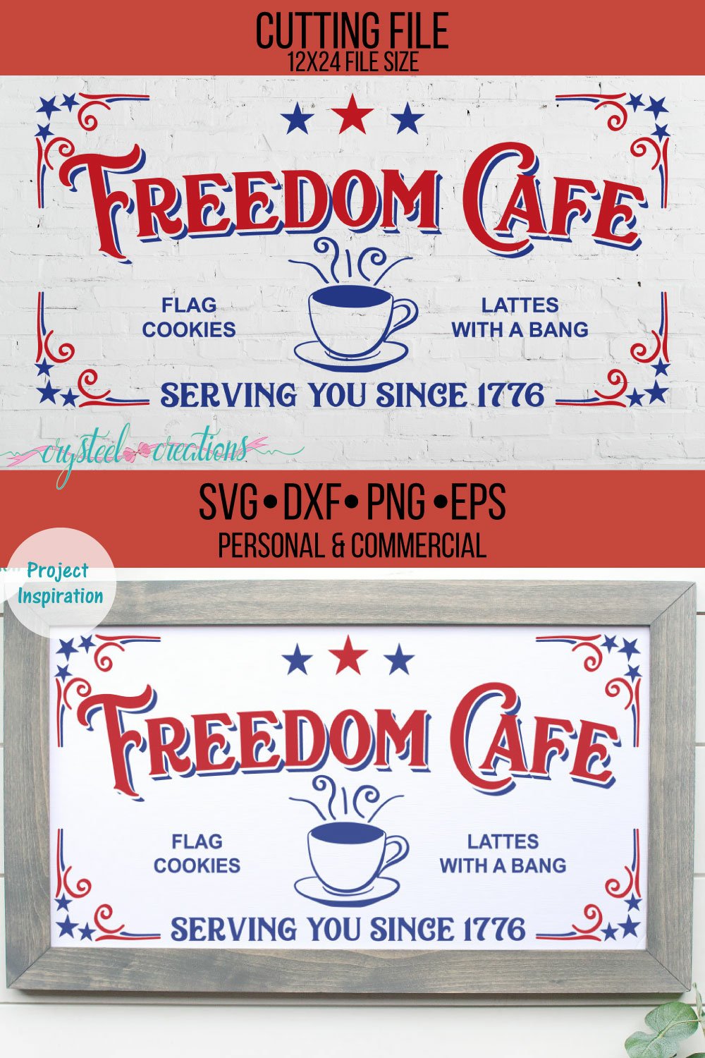 Freedom Cafe SVG, DXF, PNG, EPS 12x24
