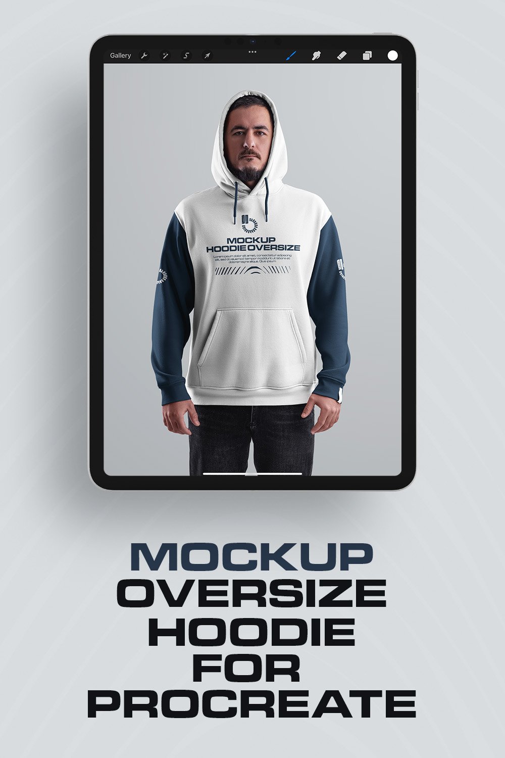 4 Mockups Oversize Hoodie for Procreate on iPad