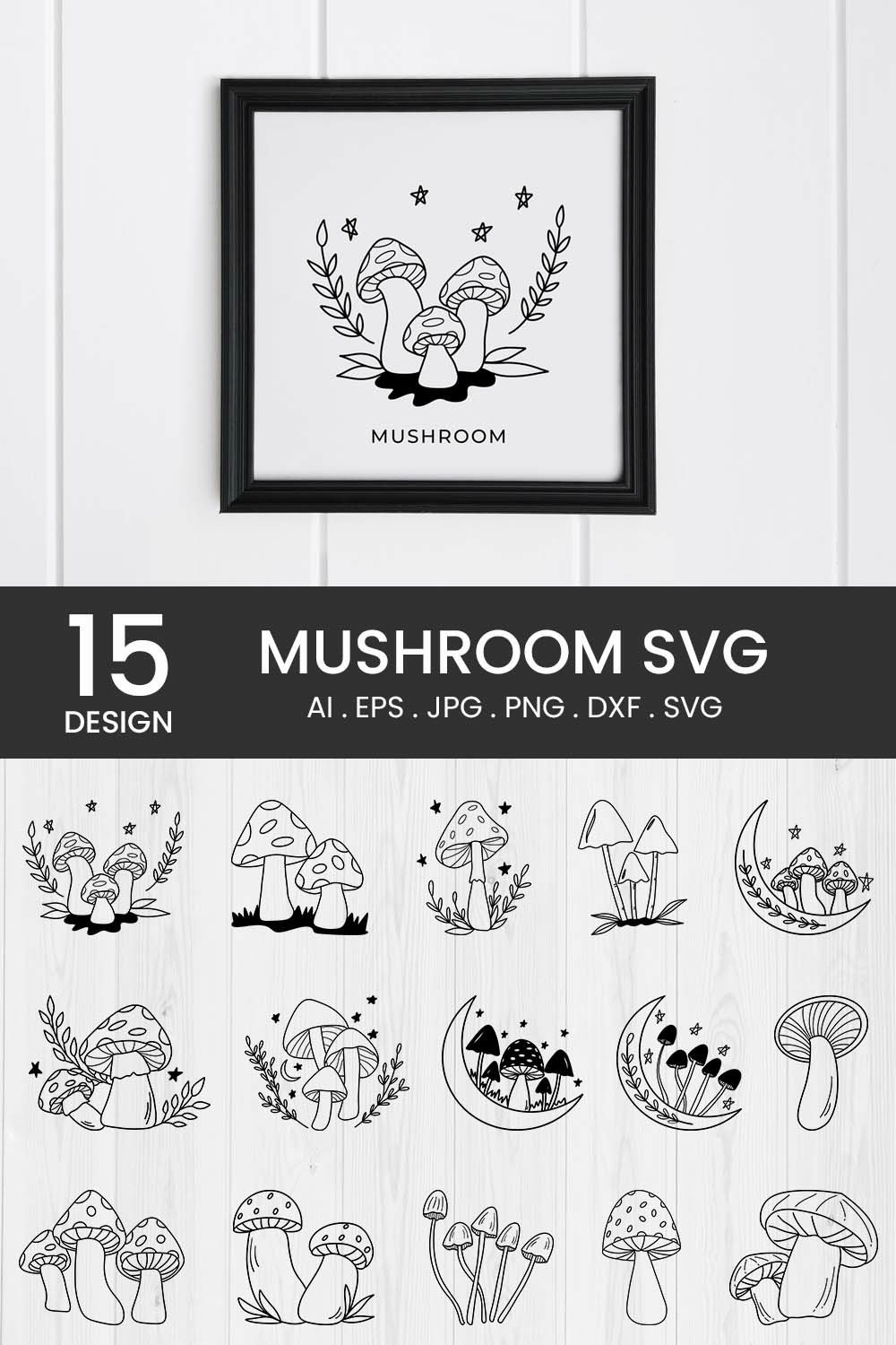 Mushroom Svg with 15 Variations