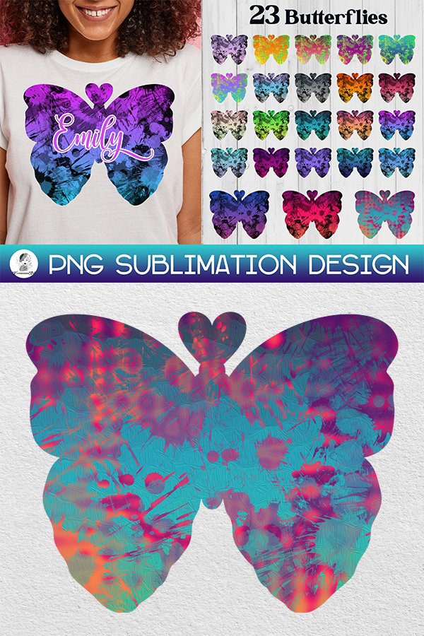 Butterflies sublimation Bundle, Butterflies with splash