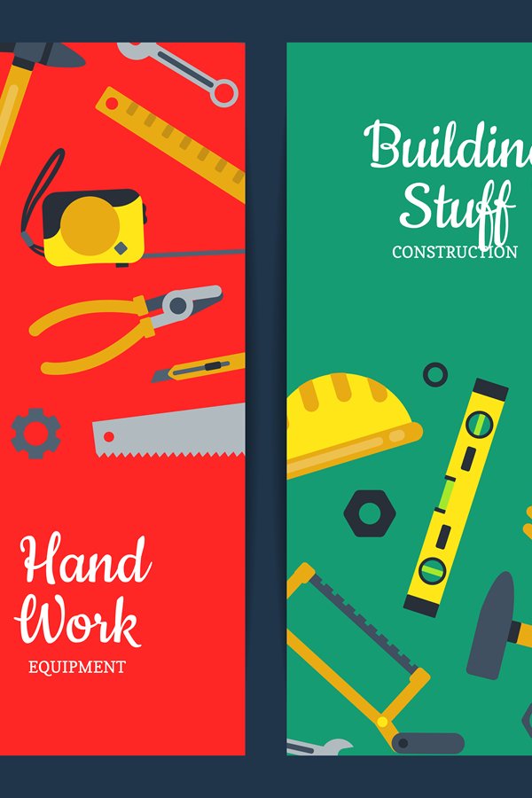 Vector flat construction tools web banner (872085)