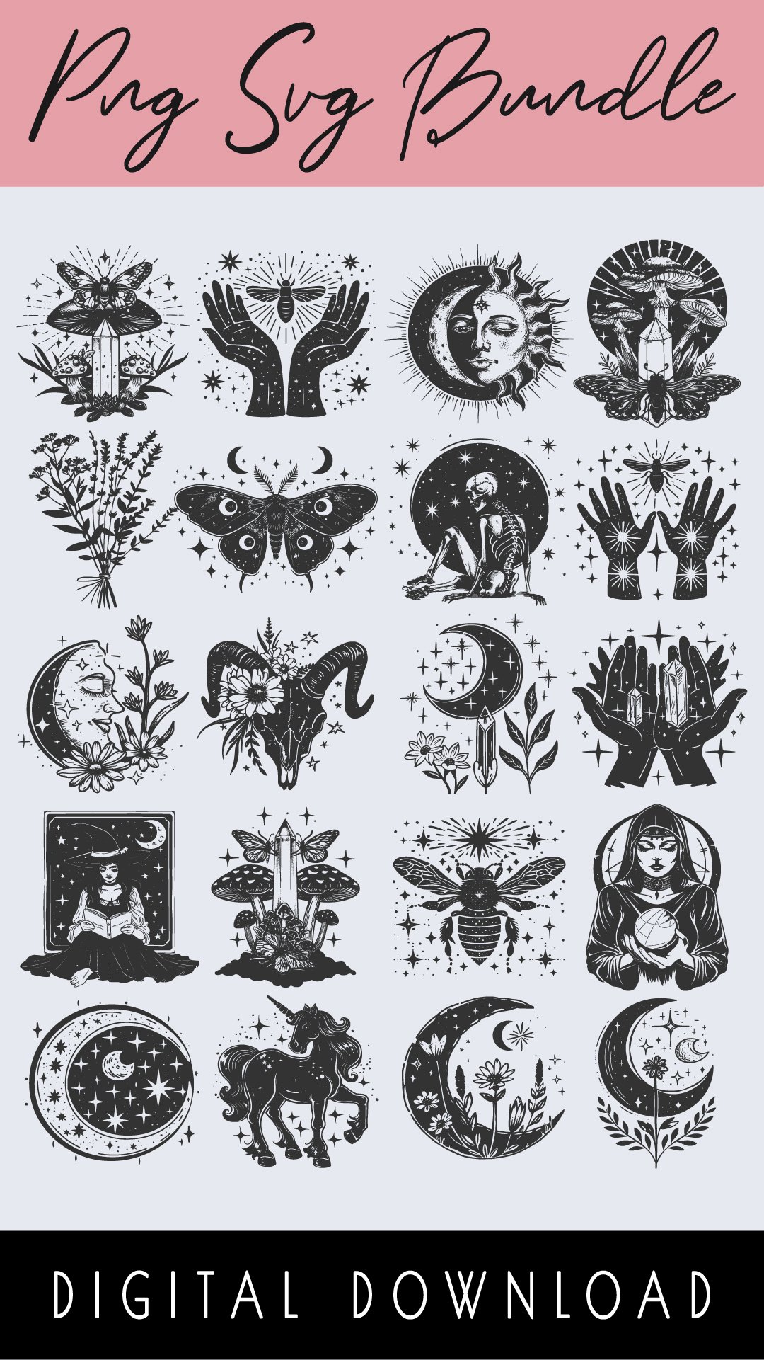 Celestial SVG PNG Bundle - Boho Mystical (3677677)