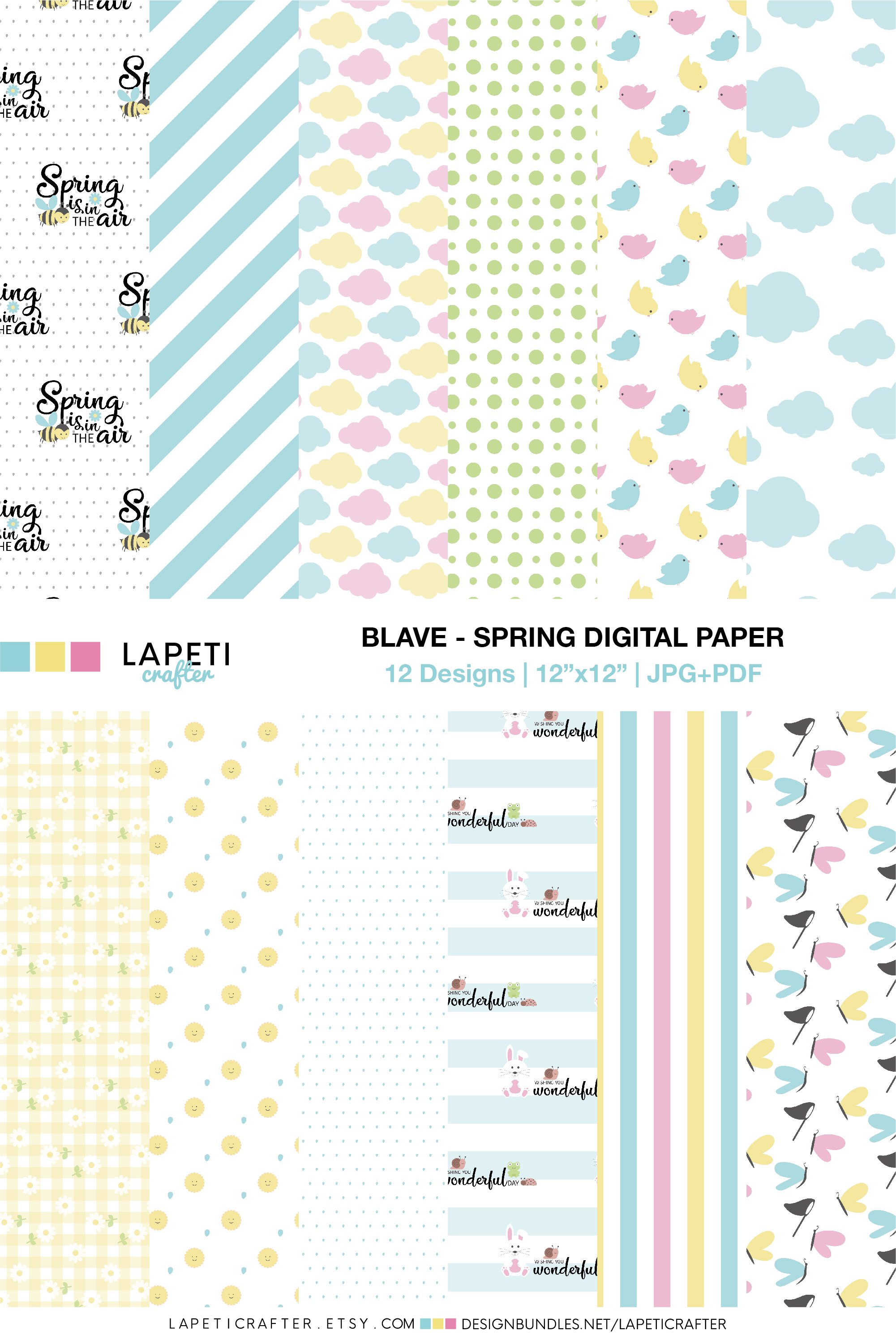 Spring and summer digital wallpaper collection | JPG and PDF