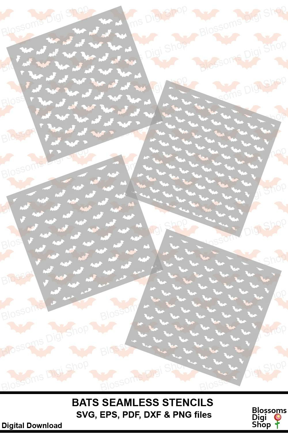 Bats Seamless Stencils