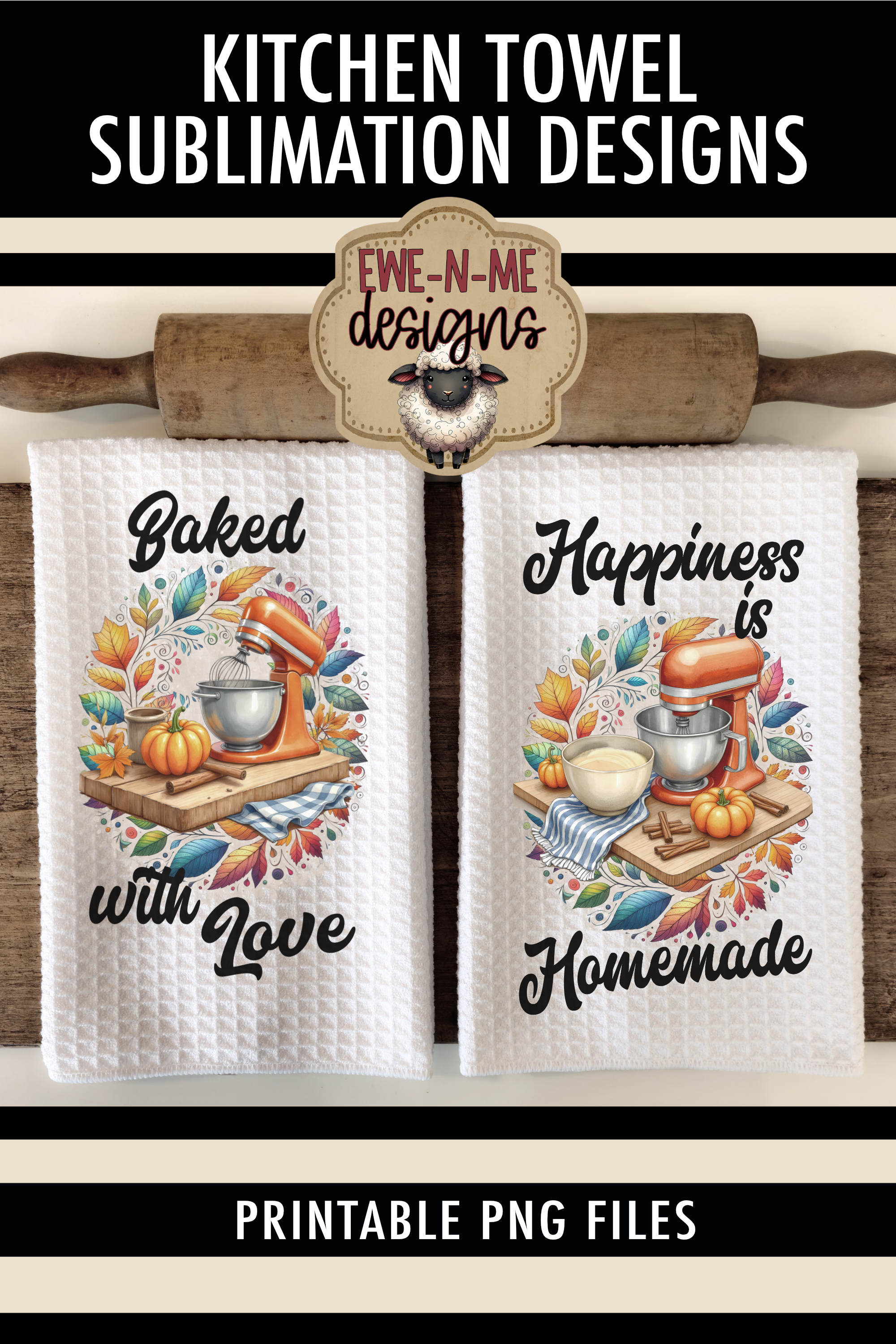 Fall Mixers Fall Leaves - Kitchen Towel Sublimation PNGs