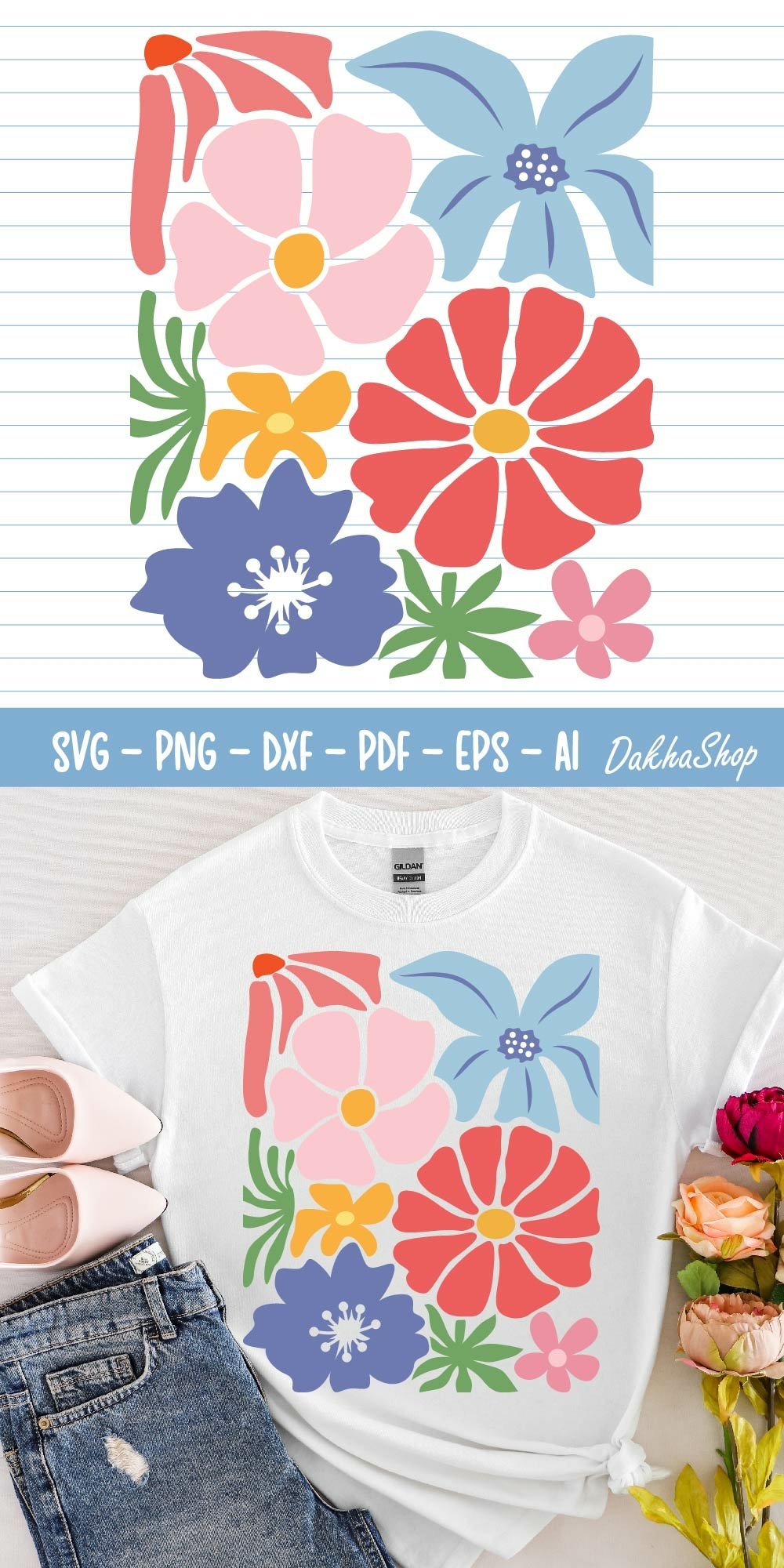 Boho Flower SVG Abstract Flowers SVG Reto Boho (5125865)