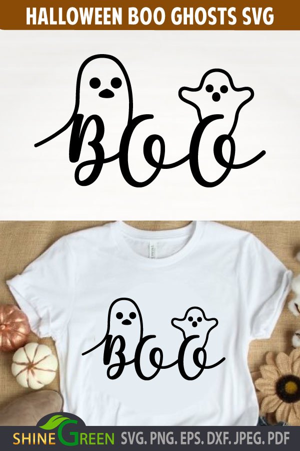 Halloween SVG Boo Ghosts PNG EPS DXF