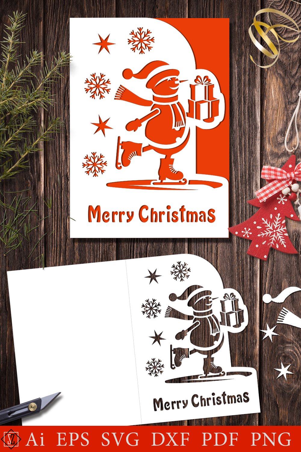 Merry Christmas card! Cut paper