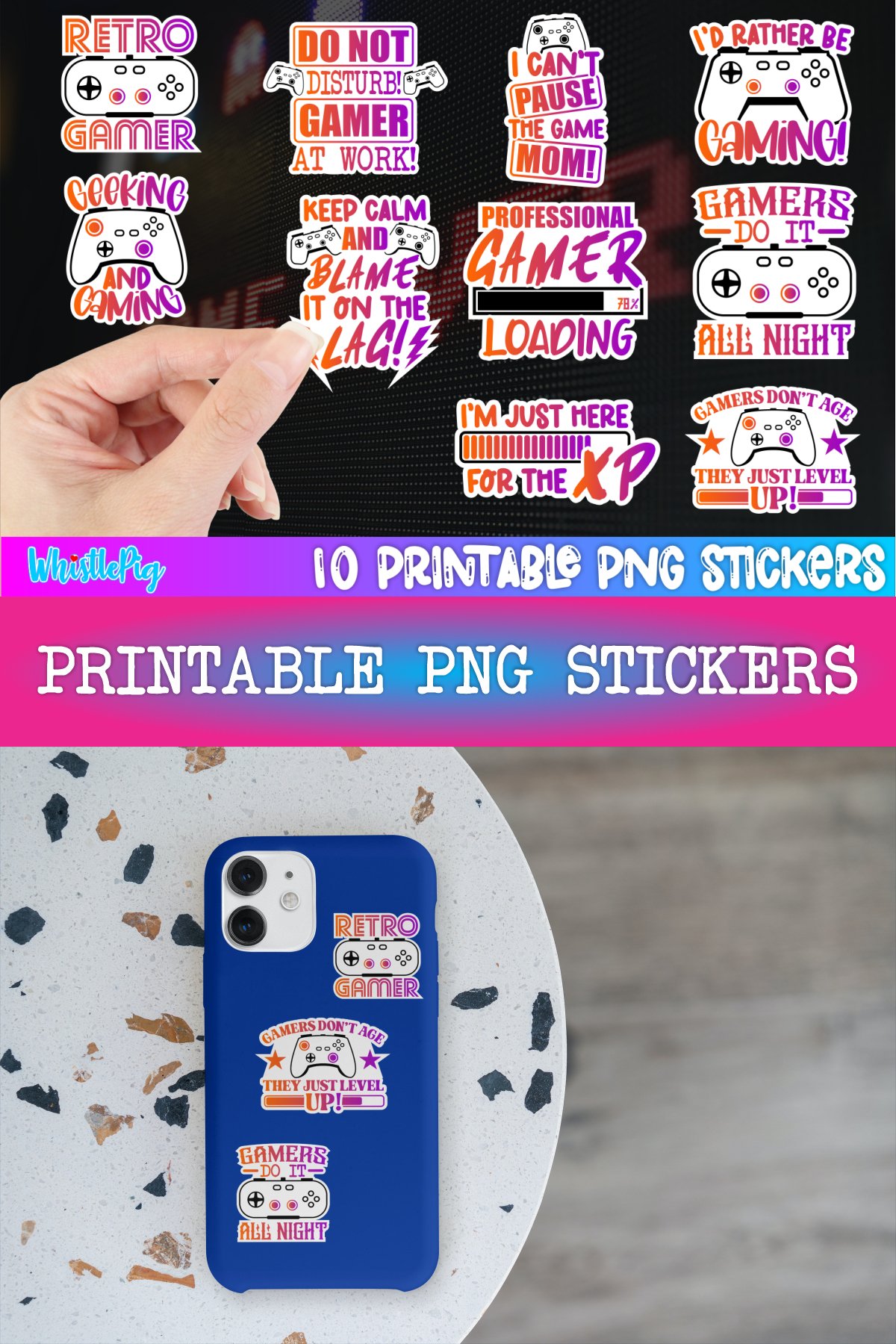 Video Game Printable Sticker Bundle Sticker Bundle Gaming
