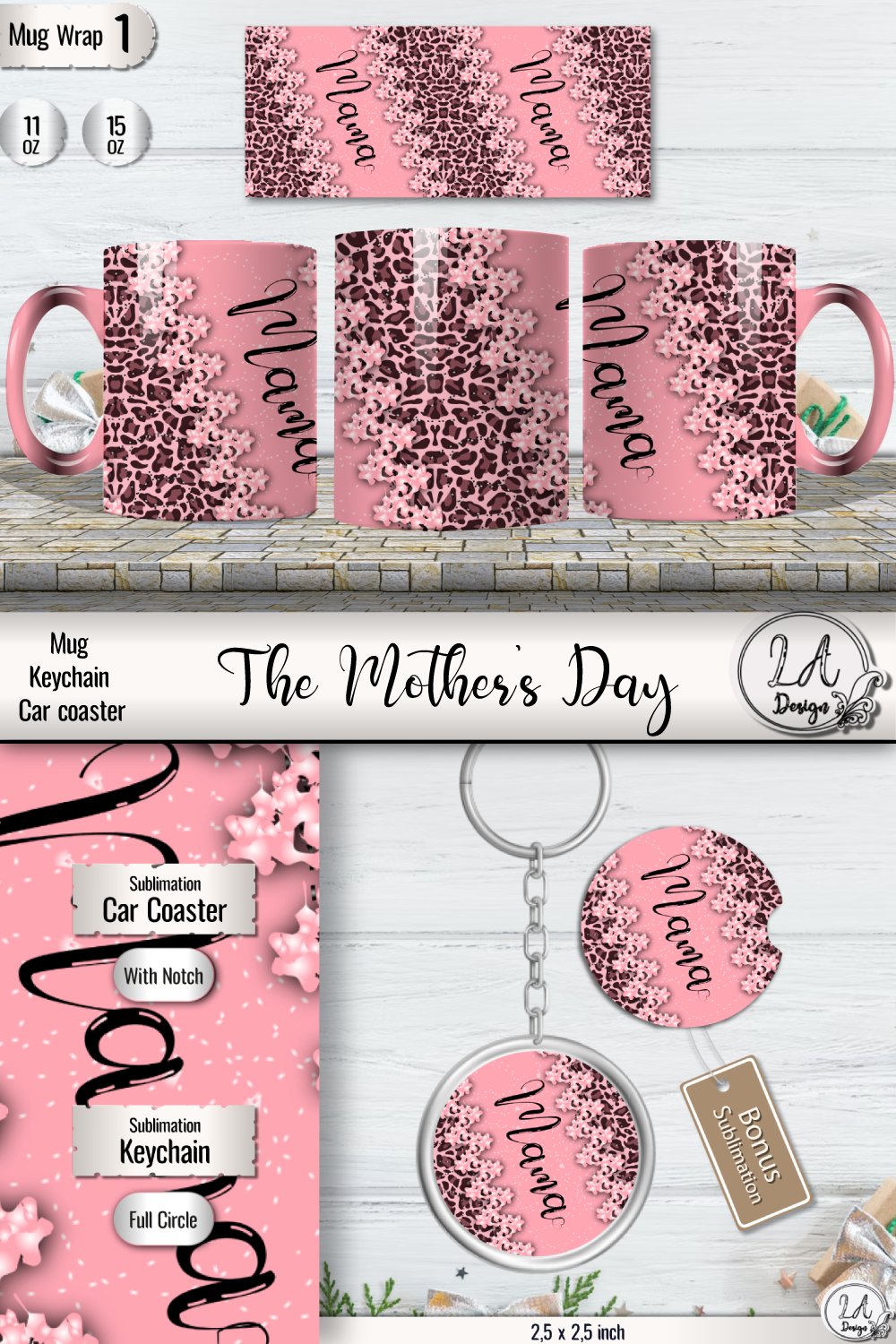 Mama Mug Wrap | Leopard Print | Mother's Day Mug Sublimation