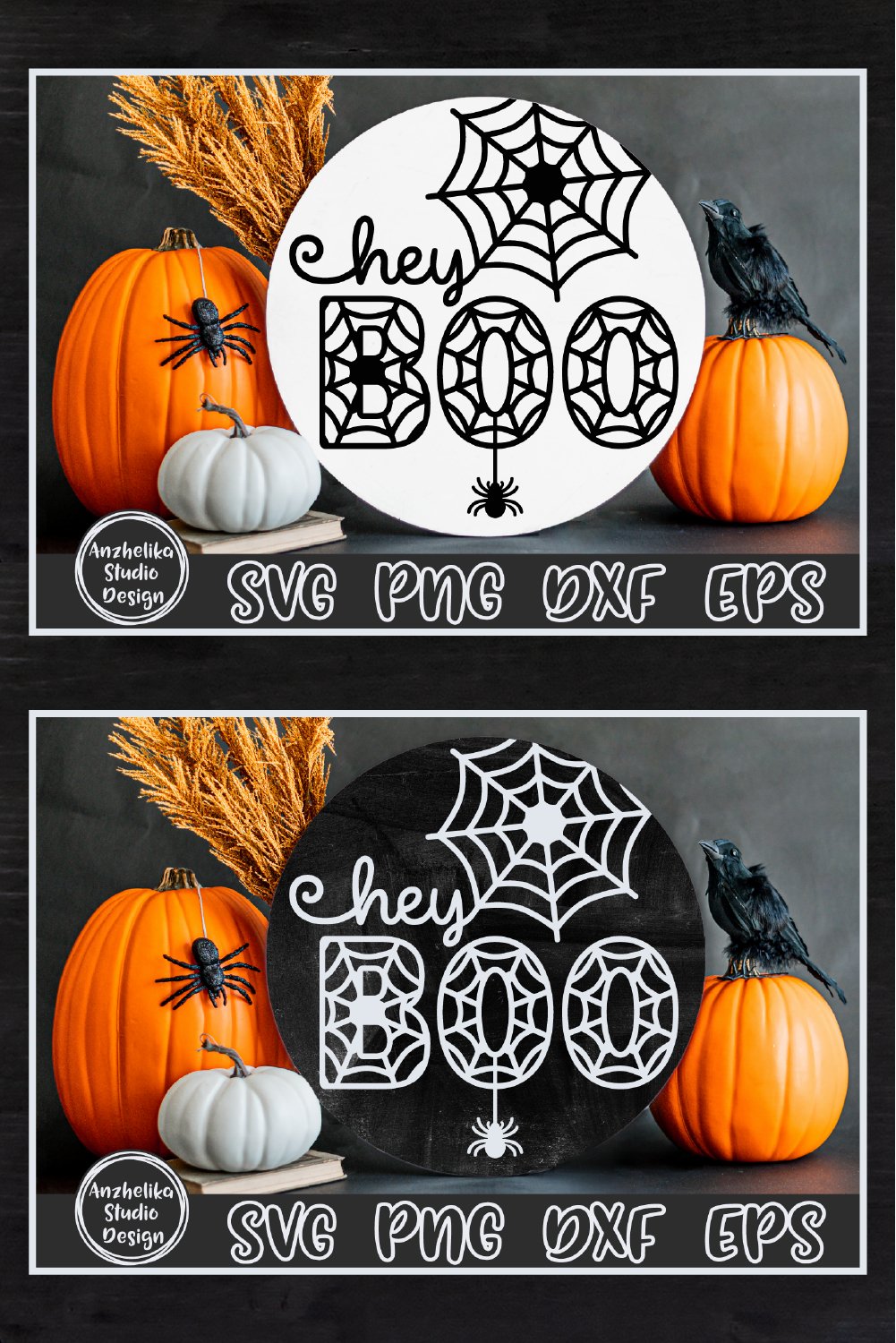 Hey BOO SVG | Round Halloween Sign SVG | Farmhouse Sign PNG