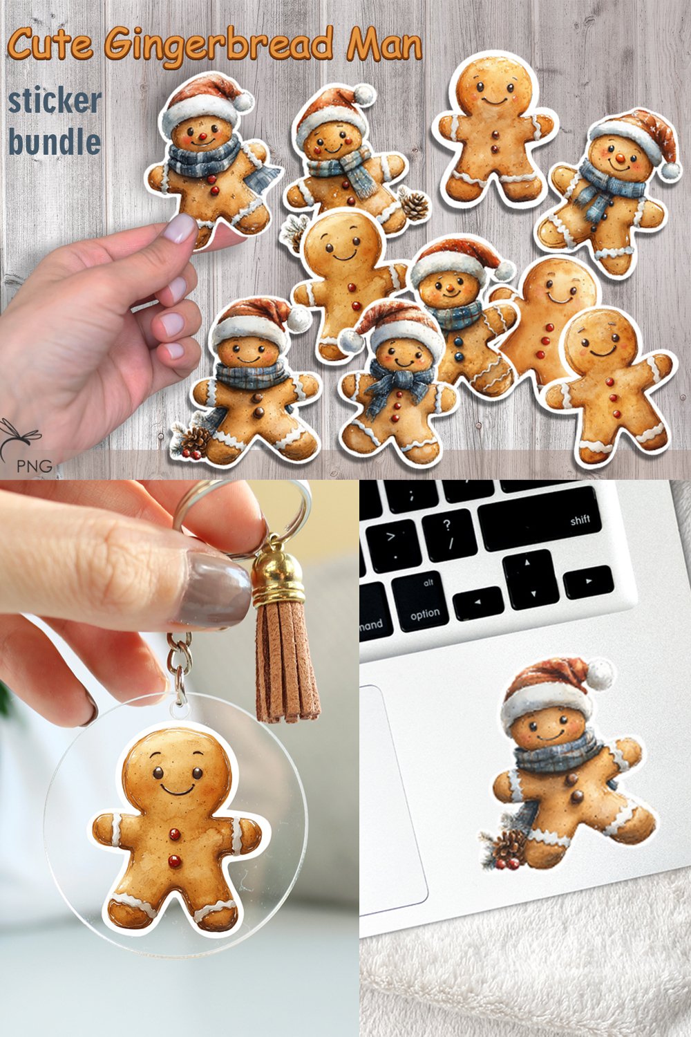 Gingerbread man Stickers - 10 Variations