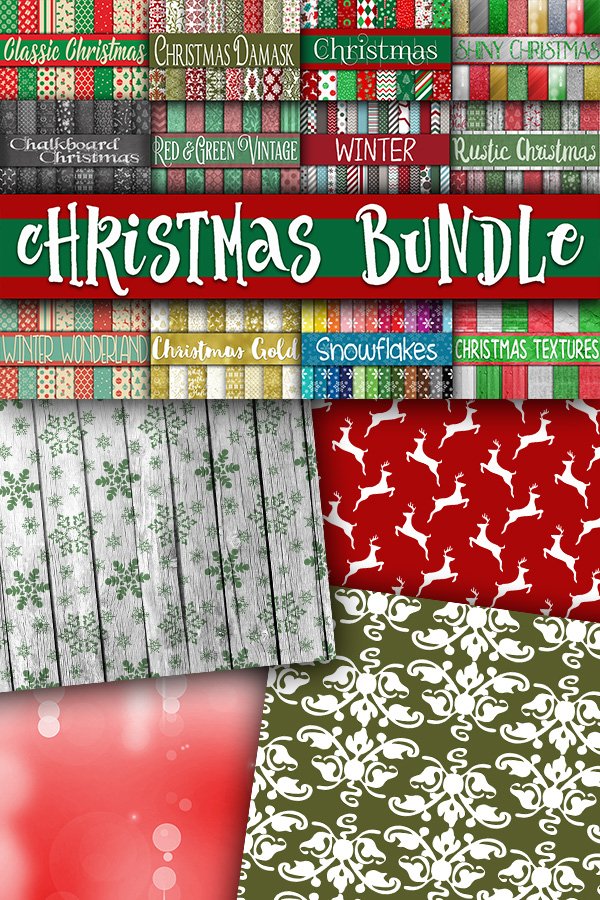 Christmas Bundle - Includes Over 200 Digital Papers