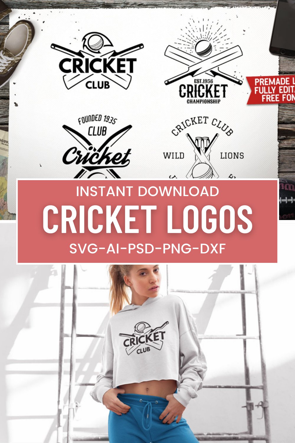 Cricket Logos Badges & Sports Design | SVG Cut Files Bundle