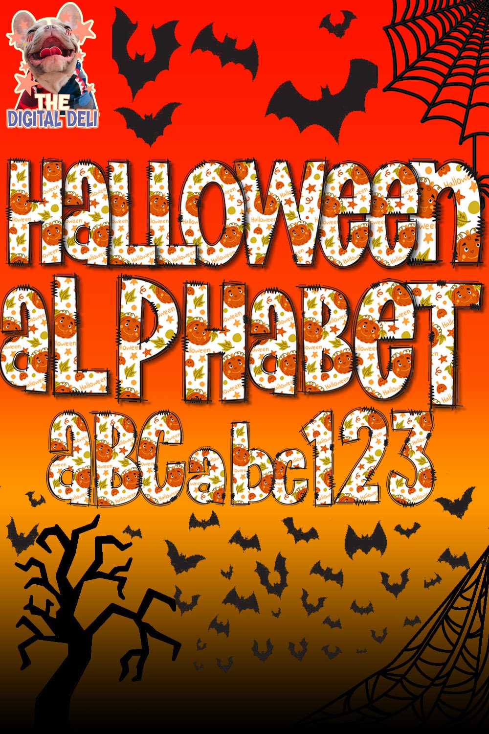 Cute Pumpkins Halloween Alphabet Clipart Letters and Numbers