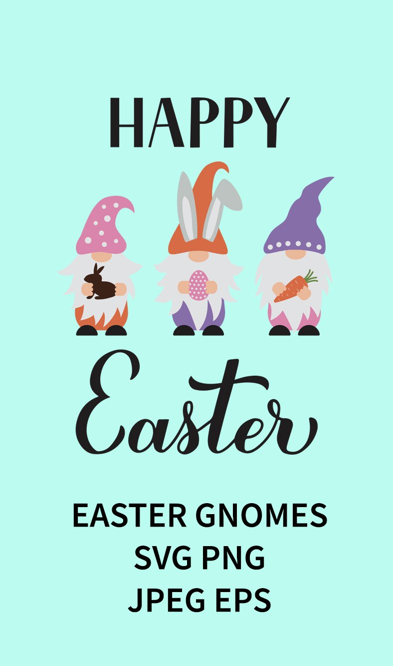 Easter gnomes. Easter SVG cut file.
