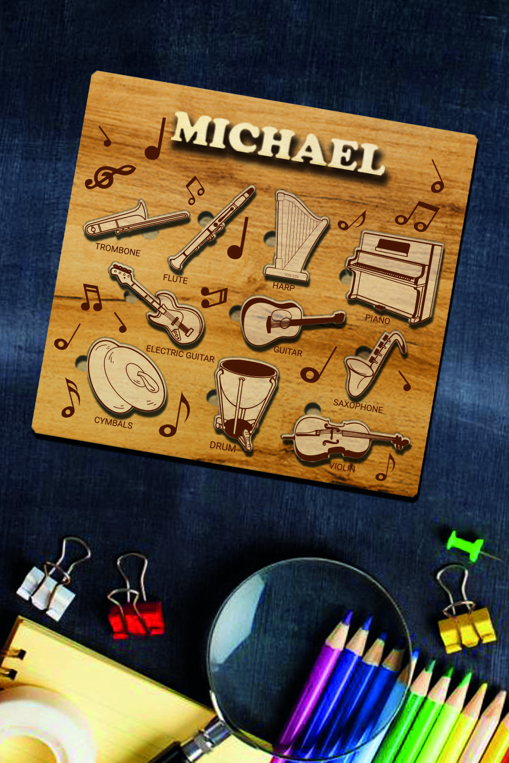 Puzzle For Kids With Music Instruments, Cur Template