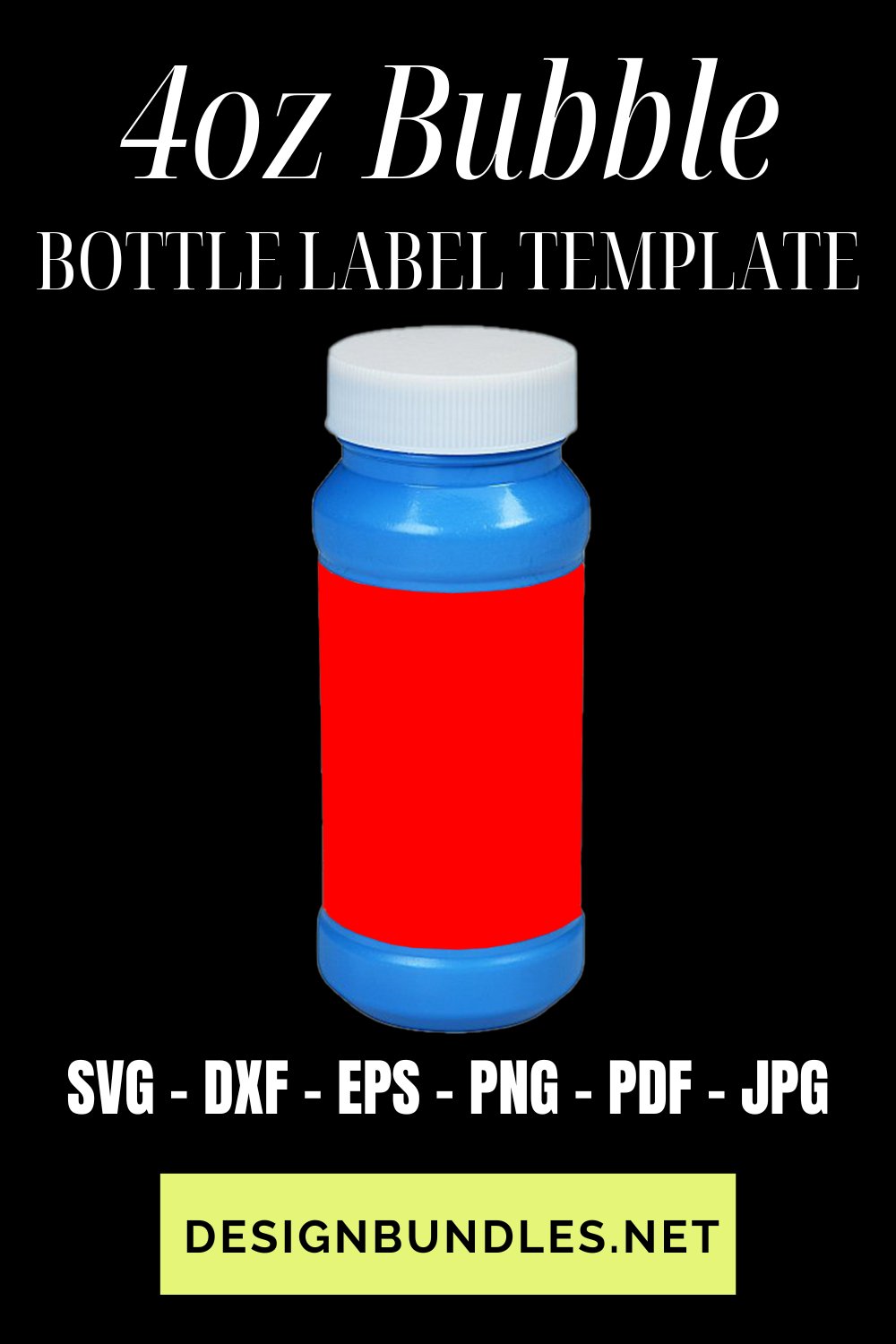 4 oz Bubble Bottle Label Template Blank DIY SVG PNG EPS