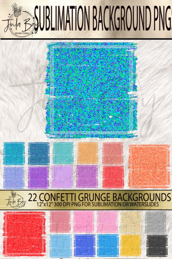Colorful Sublimation Background Bundle Confetti Grunge PNG