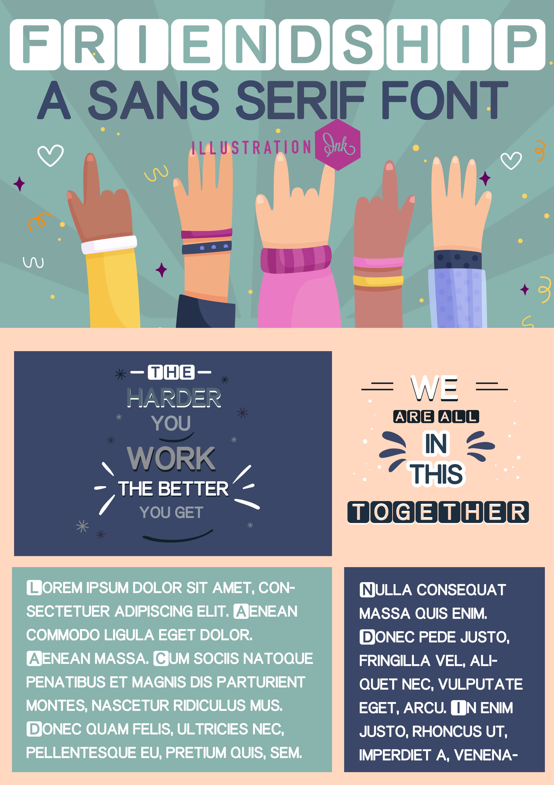 Hand-crafted, sans serif font