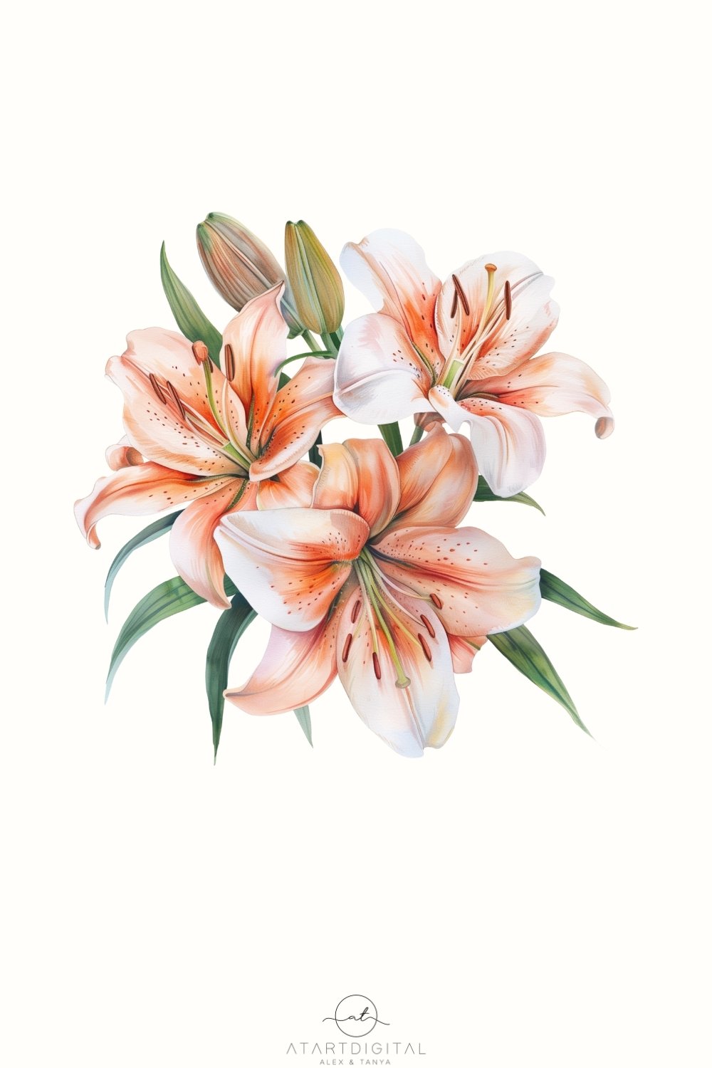 Digital Lily Plants Printable Art Spring Florals Sublimation