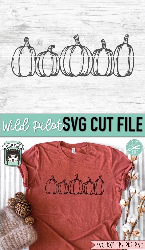Pumpkin SVG, Thanksgiving SVG, Row of Pumpkins SVG, Fall SVG