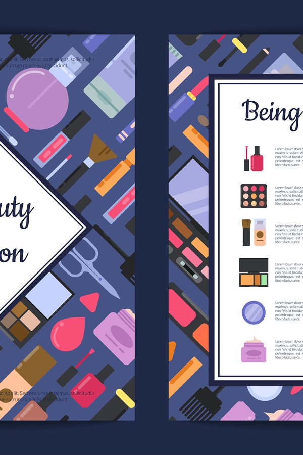 Vector card, flyer, brochure template for beauty (786898)