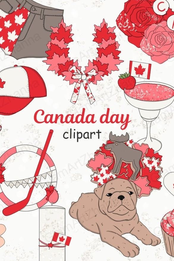 Canada Day CLIPART Independence Day Patriotic Girl PNG Files