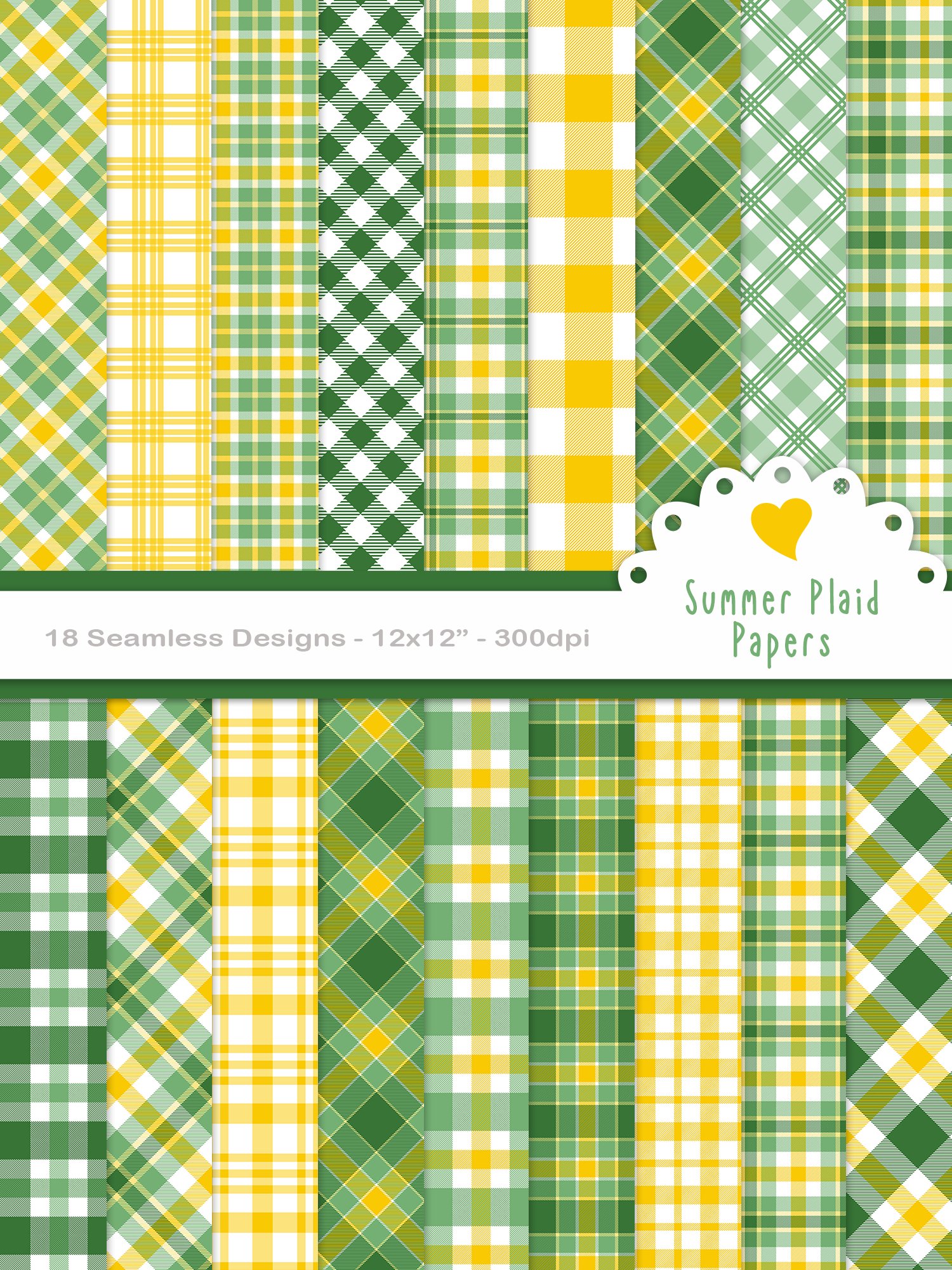 Summer plaid planner papers, seamless scrapbook (2078980)