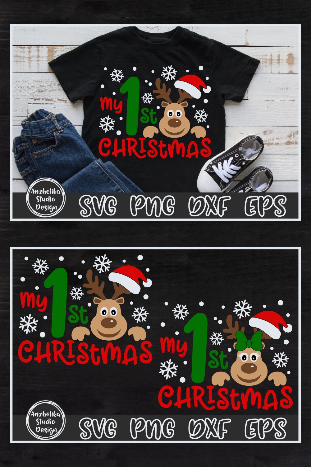 My First Christmas SVG | Baby 1st Christmas | Reindeer Face