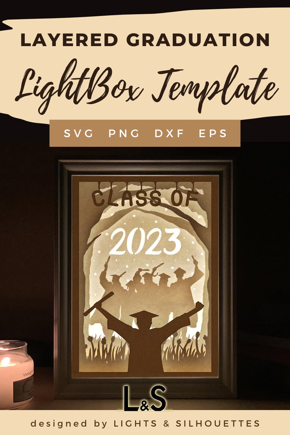 Graduation Shadow Box | Layered Paper Cut Art Template
