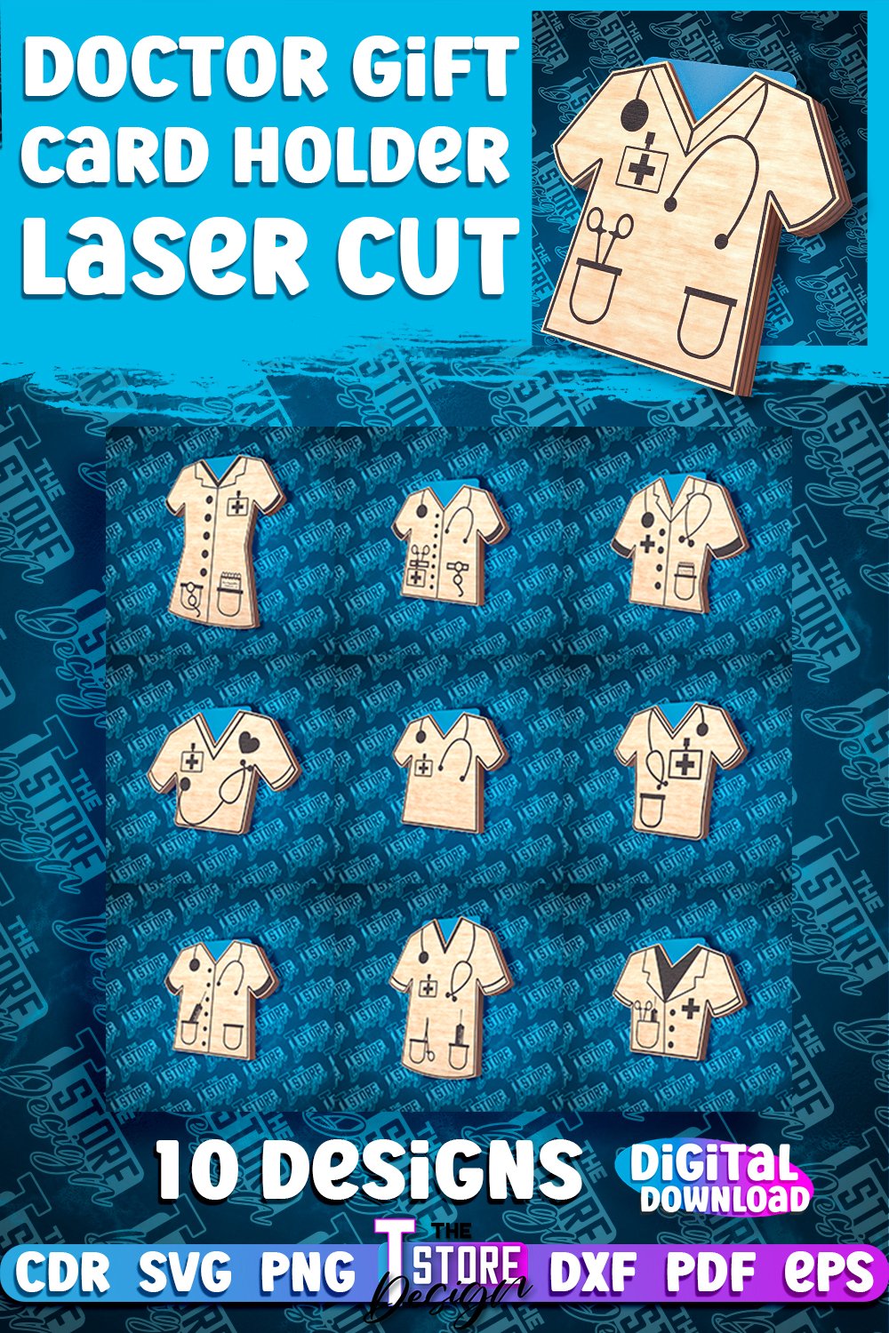 Doctor Gift Card Holder Laser Cut|Nurse Gift Card Holder SVG