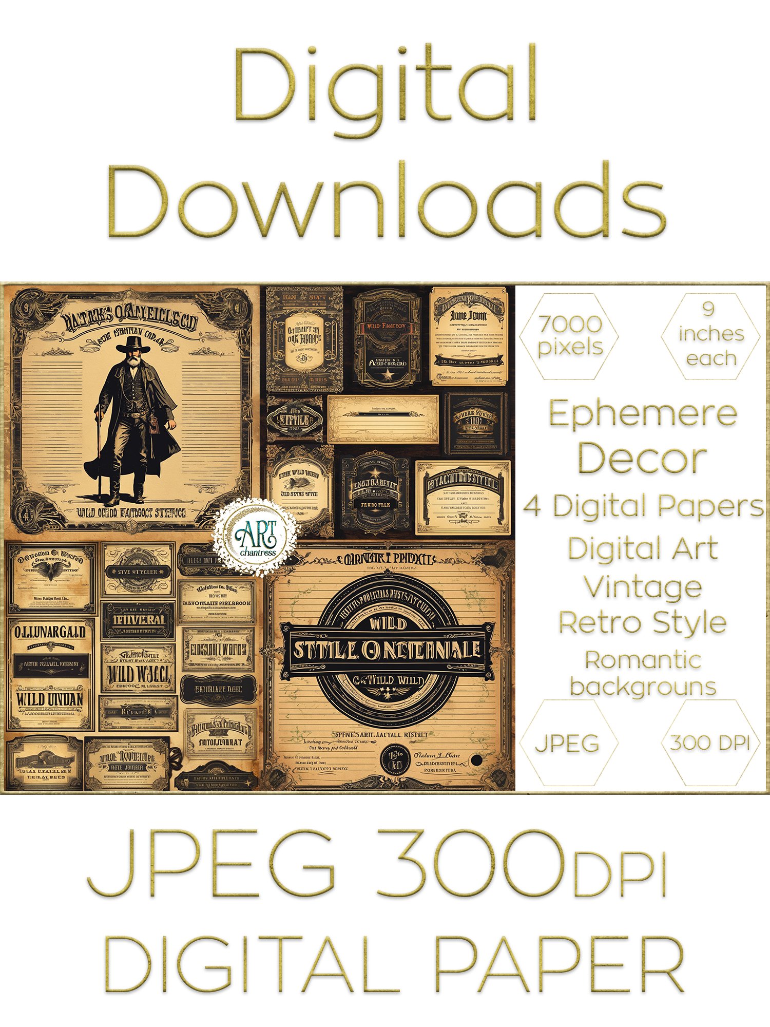 Vintage Old Newspaper Digital Paper Fantasy Retro (3611128)