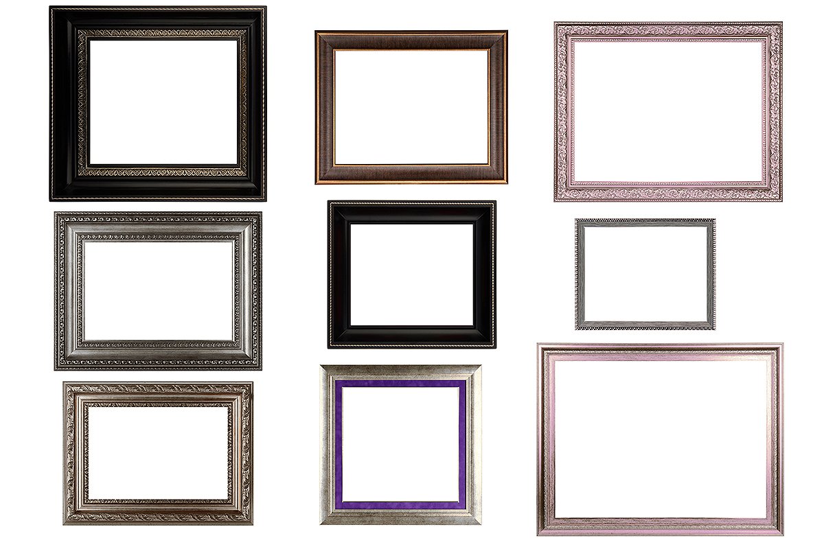 BUNDLE Color set mockup canvas frames isolated (1541253)